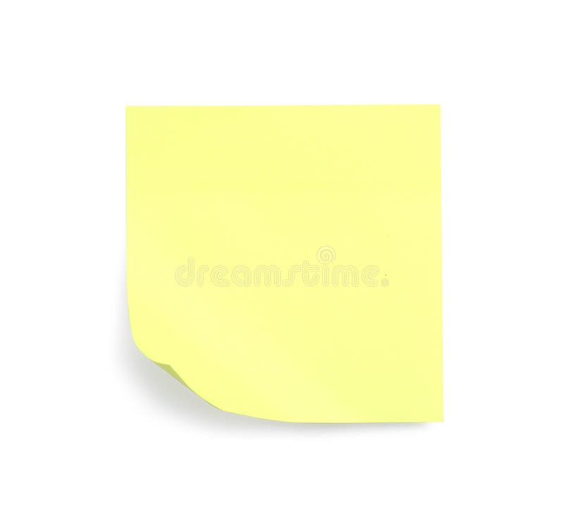 Blank Yellow Sticky Note on White Background, Top View Stock Photo ...