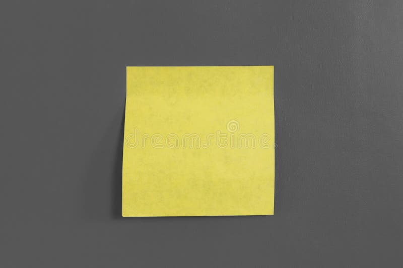 A Blank Yellow Sticky Note for Writing a Message on a Gray Background ...