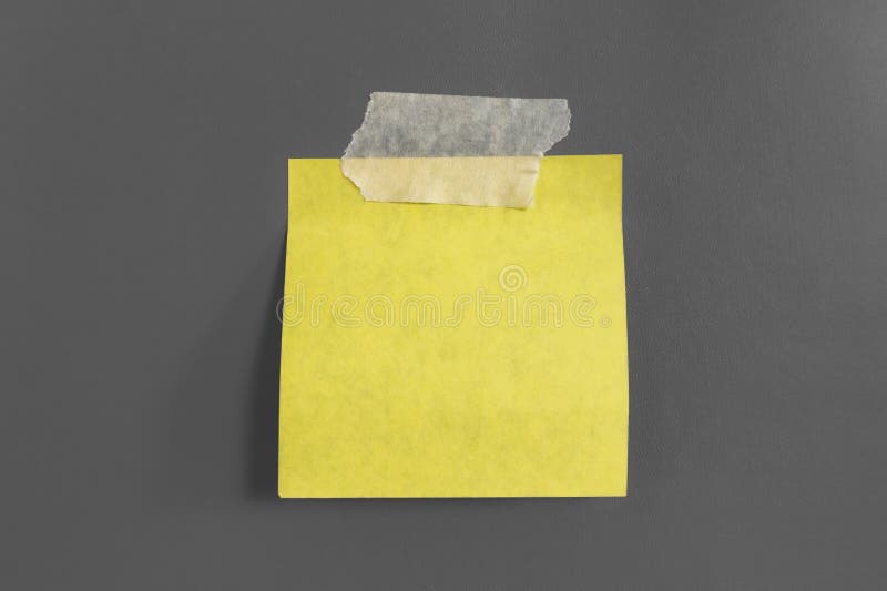 Blank Yellow Sticky Notes Tape Gray Background Stock Photos - Free ...