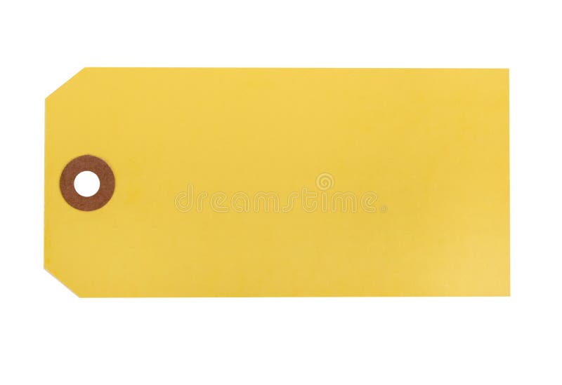 Blank Yellow Tag with Copy Space, Isolated Stock Image - Image of event ...
