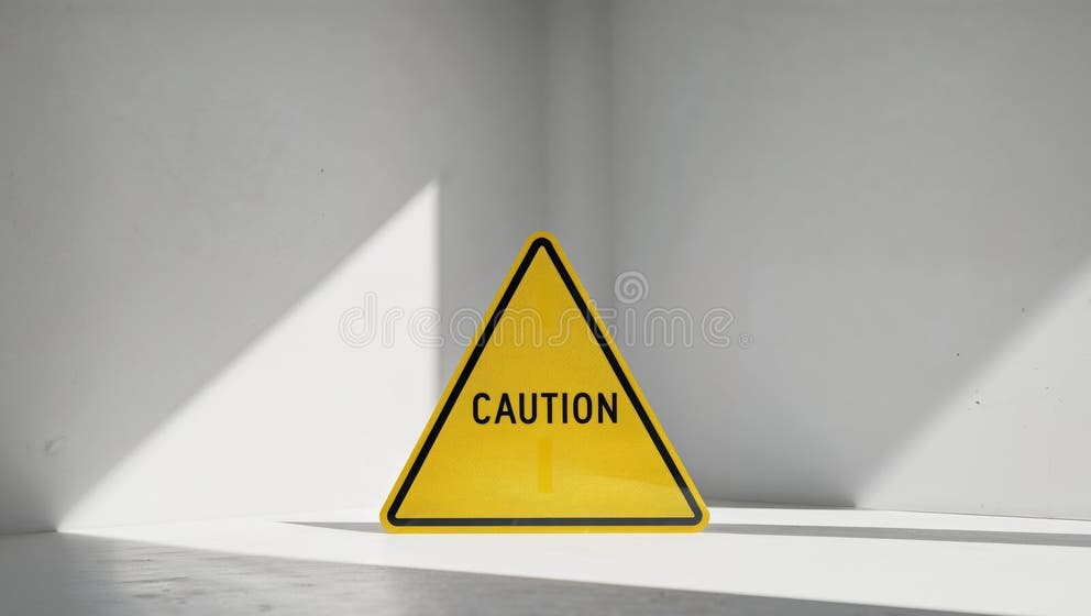 Blank Yellow Triangular Road Sign - Caution Symbol Stock Image - Image ...