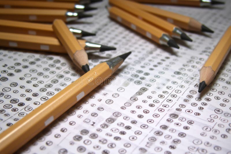 Blanked Answer Sheet with Pencil Close-up. AI Generative Stock Image ...