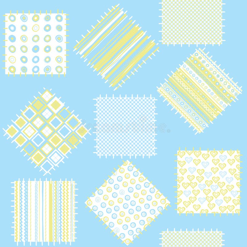 Blanket for Baby Boys with Blue Patches Stock Vector - Illustration of ...