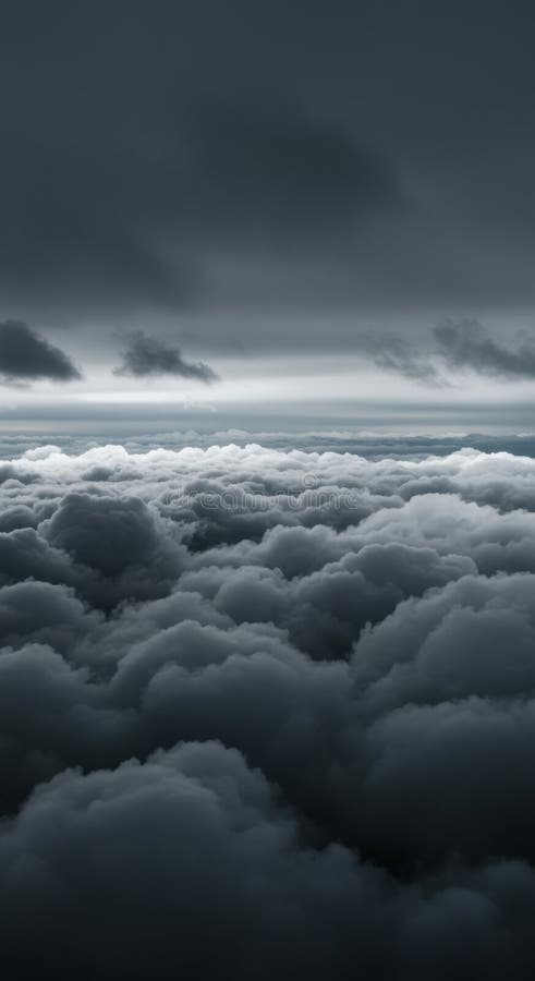 A Blanket of Dark, Brooding Clouds Hangs Heavy, Creating an Intense Atmosphere Overhead Stock ...