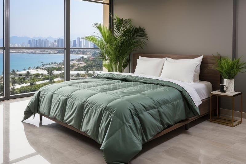 Blanket Down Comforter in Luxury Modern Apartment. Generative AI Stock ...