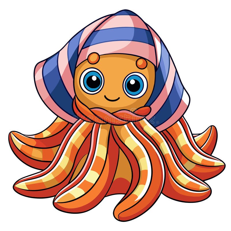 Blanket Octopus Dancing Vector Kawaii Stock Vector - Illustration of ...