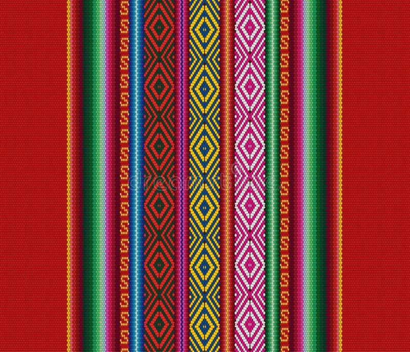 Blanket Stripes Seamless Vector Pattern. Background with Ethnic ...