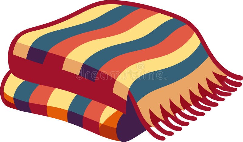 A Blanket Vector Art Illustration Showcases Scalable, Stylized Blanket ...