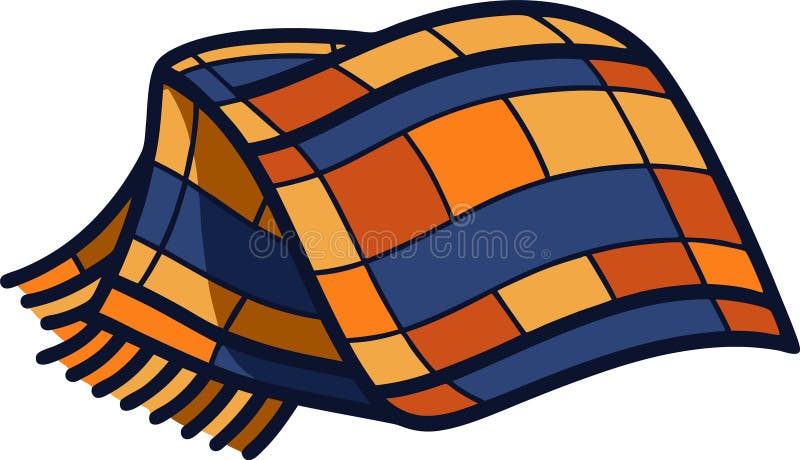 A Blanket Vector Art Illustration Showcases Scalable, Stylized Blanket ...