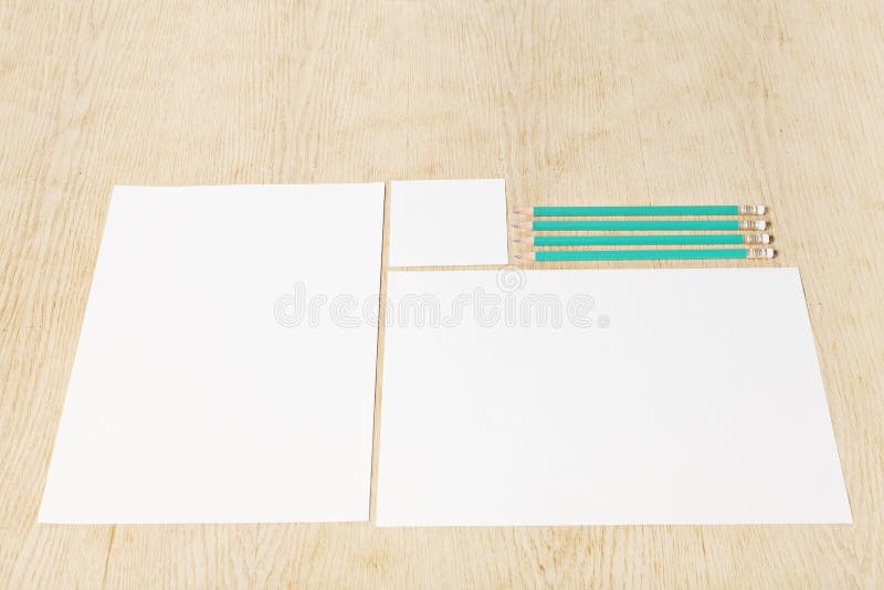 Blanks of Empty Paper with Pencils. Stock Image - Image of order ...