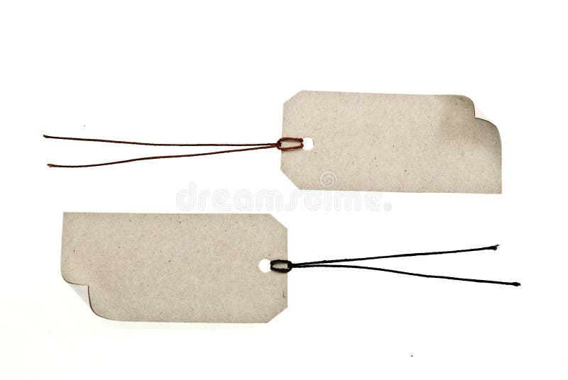 Two Different Grunge Paper Tags Isolated on White Stock Photo - Image ...