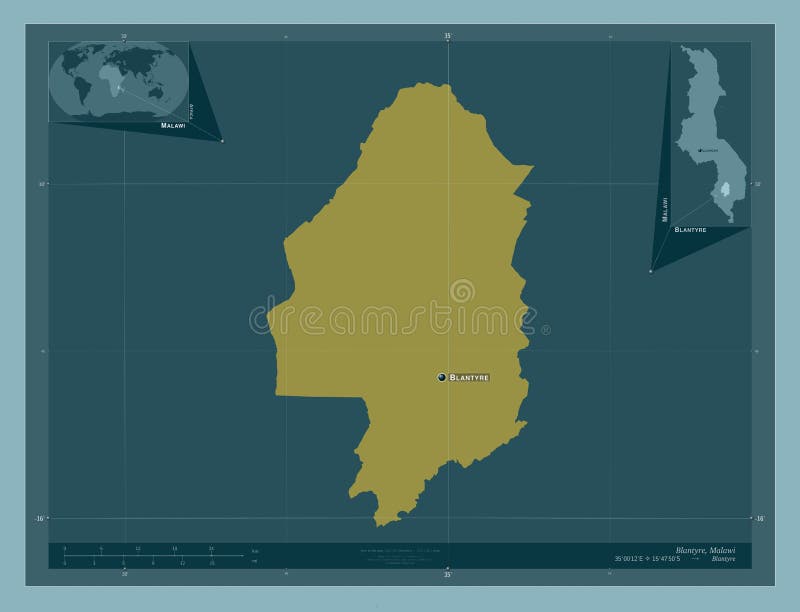 Blantyre, Malawi. Solid. Labelled Points of Cities Stock Illustration ...