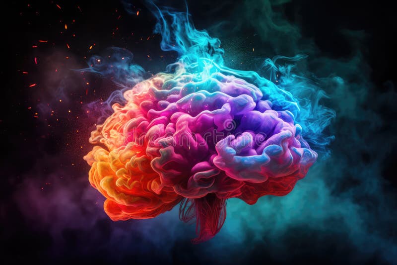Blast of Colors Explosion. Colorful Creative Brain. Mental Light ...