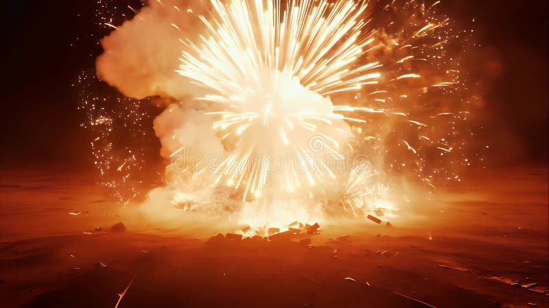 Blast Effect with Glowing Debris and Molten Energy Scattering in a ...