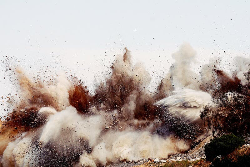 Blast Explosion Gravel Rocks Exploded Stock Photo - Image of rocks ...