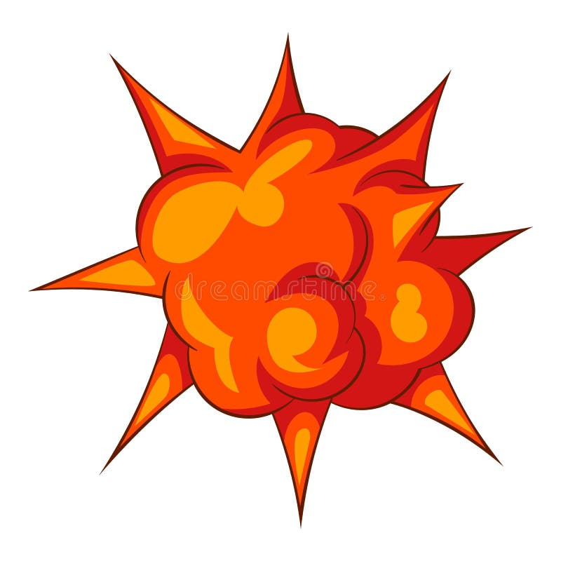 Blast with Fire Icon, Cartoon Style Stock Vector - Illustration of bomb ...
