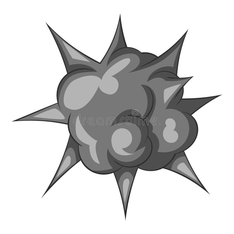 Blast with Fire Icon, Cartoon Style Stock Vector - Illustration of bomb ...