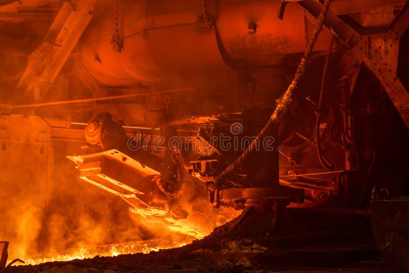 Blast Furnace after Cast Iron Tapping. Equipment and Mechanisms Stock ...