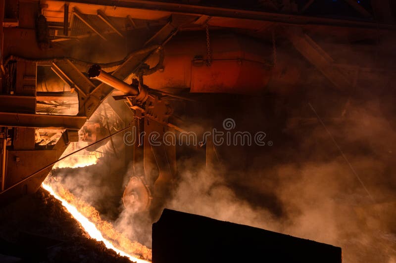 Blast Furnace after Cast Iron Tapping. Equipment and Mechanisms Stock ...