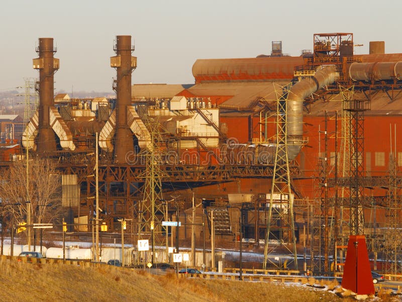 Steel mill at night stock photo. Image of furnace, high - 20105020