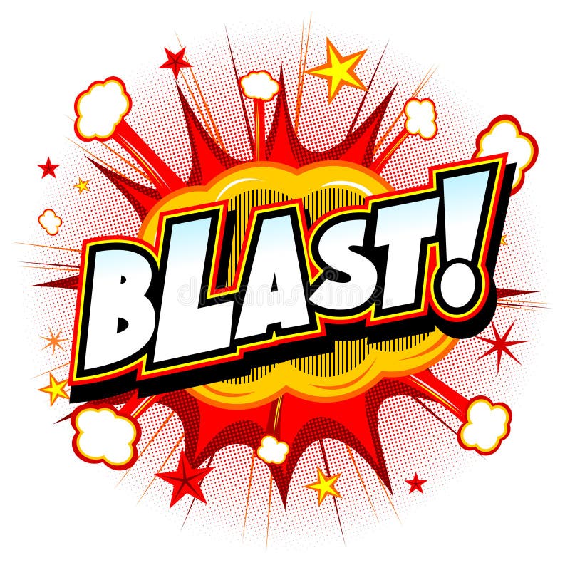 Blast Illustration - Red Explosion, White Background Stock Illustration ...