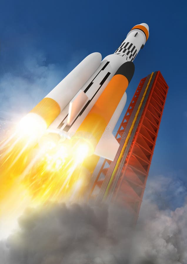 Space Shuttle Solid Rocket Boosters Separation Stock Illustration ...