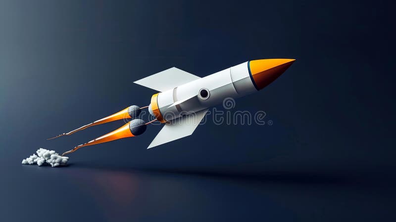 Blast Off into the Blue with this Sleek Rocket Design, Featuring ...