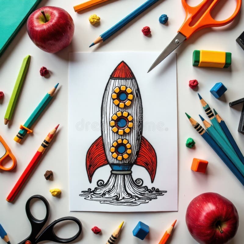 Blast Off with Creativity: Whimsical Rocket Design Generative AI Stock ...
