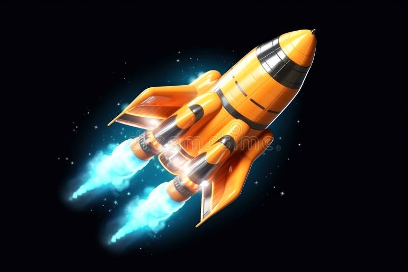 Blast Off into Space with this Vibrant Digital Artwork of a Rocket ...
