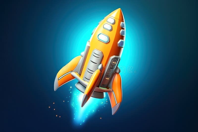 Blast Off into Space with this Vibrant Digital Artwork of a Rocket ...