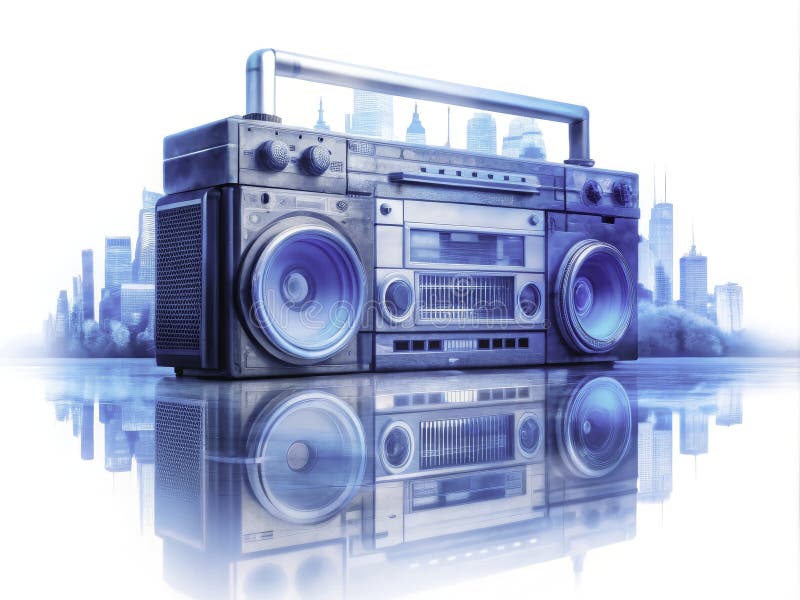 A Blast from the Past Retro Blue Stereo System Blending Vintage Tech ...