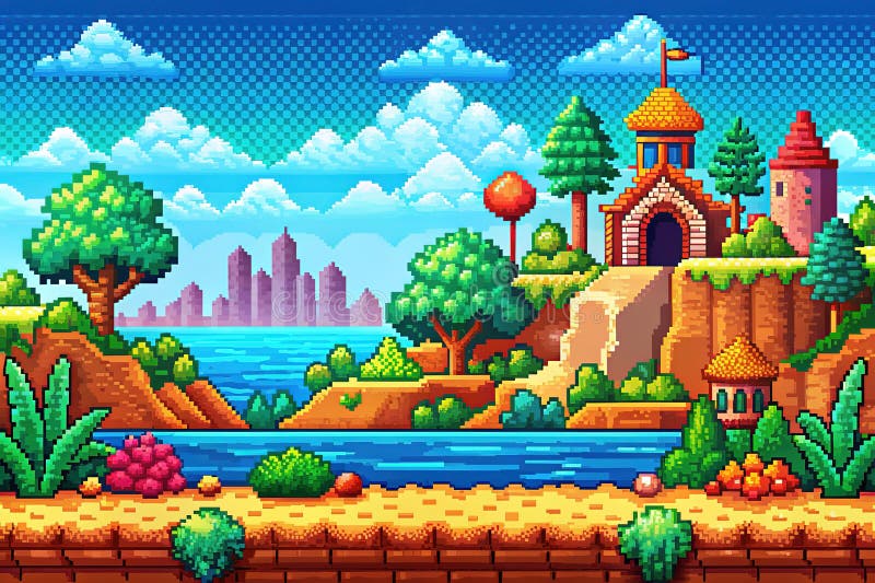 Blast from the Past a Retro Fighting Pixel Art Scene from a Classic ...