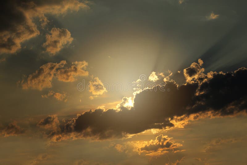 Blast Sky and the Explosion Cloud Sky Make the Sun Rays Stock Image ...