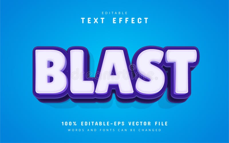Blast Text, Cartoon Style Text Effect Stock Vector - Illustration of ...