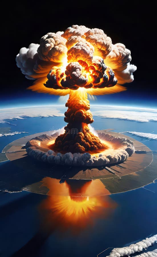 The Blast Wave from a Nuclear Explosion Destroying All Living Things. a ...