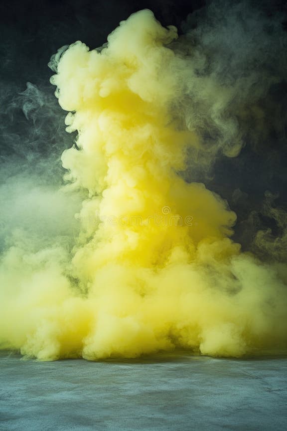 Blast of Yellow Smoke stock photo. Image of danger, protection - 363539548