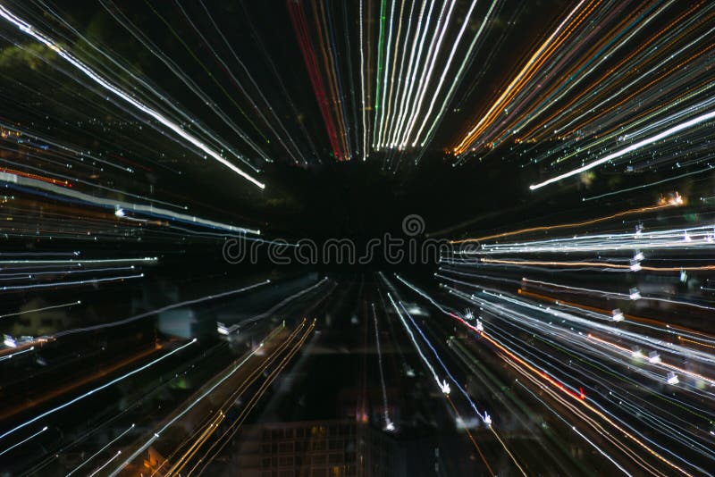 Blast Zoom Effect , Light Lines with Long Exposure Stock Photo - Image ...