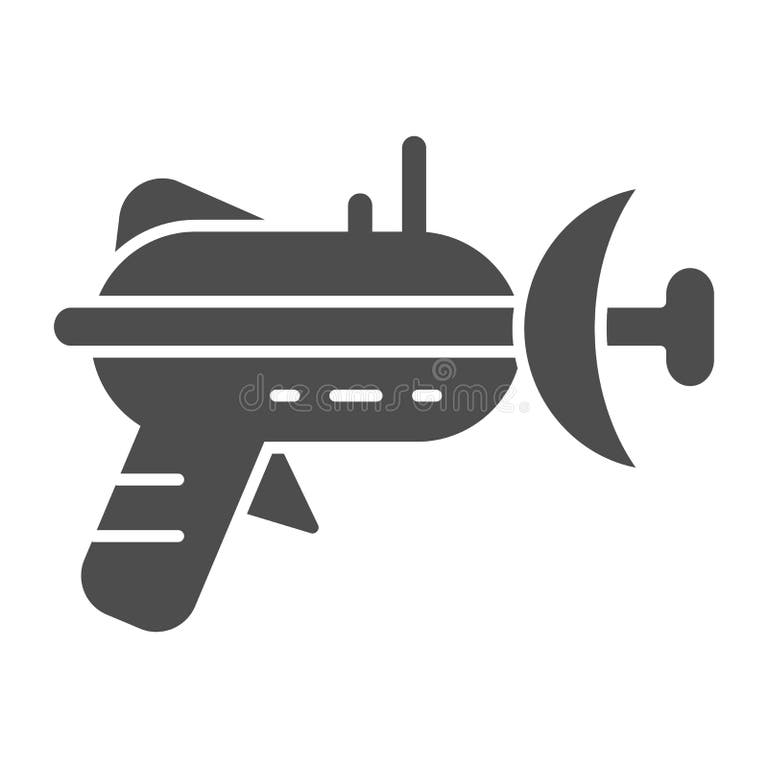 Blaster Solid Icon. Laser Weapon Vector Illustration Isolated on White ...