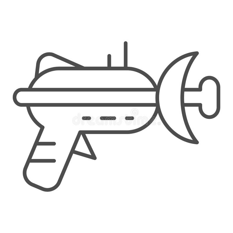 Blaster Thin Line Icon. Laser Weapon Vector Illustration Isolated on ...