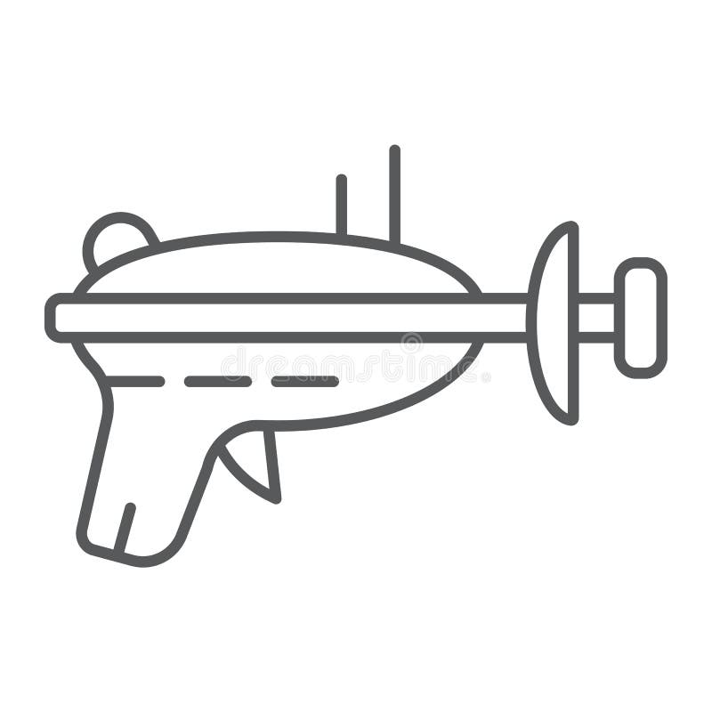 Blaster Thin Line Icon. Laser Weapon Vector Illustration Isolated on ...