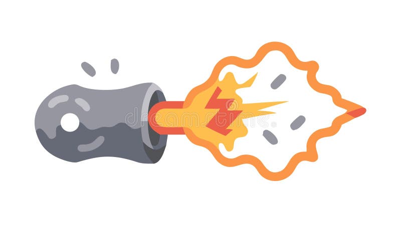 Blasting Cannon Fire, Powerful Impact Icon, Vector Design Generative AI ...
