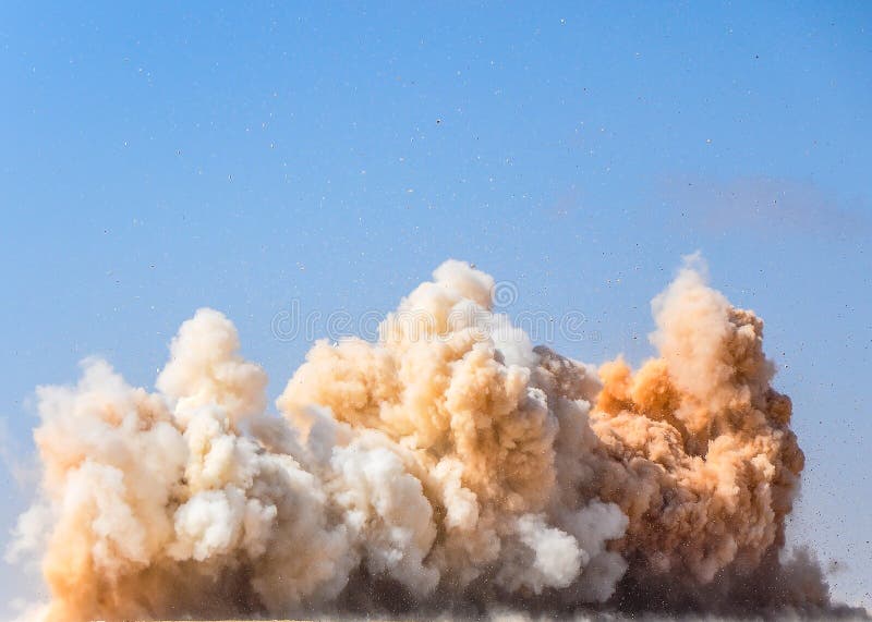 Blasting Fumes and Dust Clouds Stock Photo - Image of construction ...