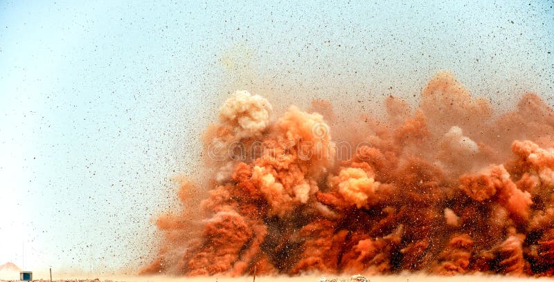 Rock Particles in the Air after the Blast Stock Image - Image of ...