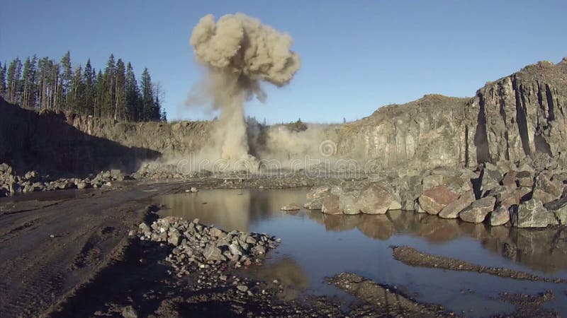 Blasting of Rocks. Crushing Boulders Using Explosive Technologies Stock ...