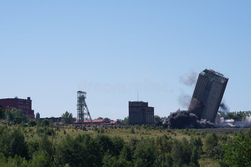 Blasting of the Skip Mining Tower of the "Lazy" Coal Mine Stock Photo ...