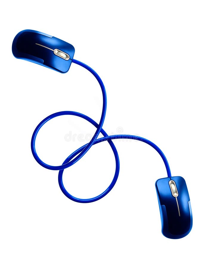 Blau zwei der Maus stockbild. Bild von blau, elektronisch - 4406867