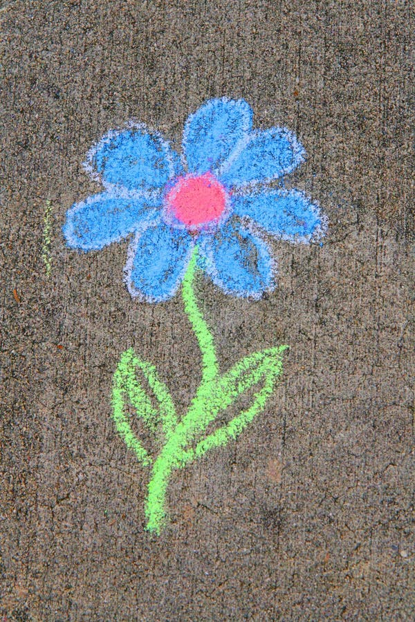 Blaue Kreide-Blume stockbild. Bild von kunst, stamm, blume - 2438899