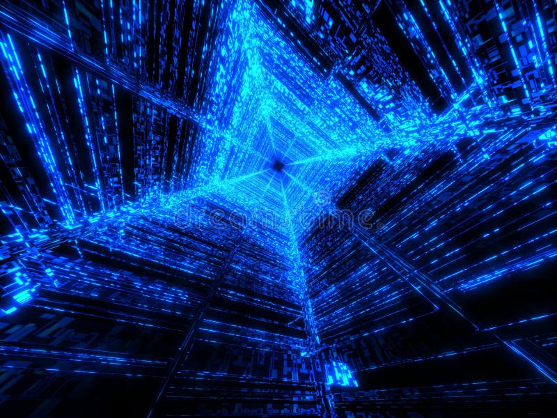 Blaues Matrix- Und Internet-Zeichen Stock Abbildung - Illustration von ...