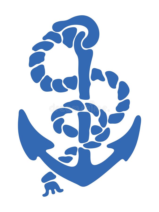 Blauer Anker vektor abbildung. Illustration von symbol - 52415548