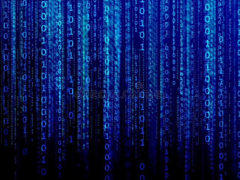 Blauer Digitaler Datenstrom Stock Abbildung - Illustration von bytes ...